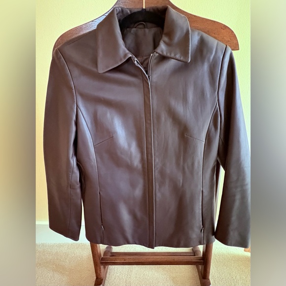 Lord & Taylor | Jackets & Coats | Lord Taylor Dark Brown Leather ...